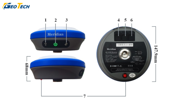 Máy GPS RTK Meridian M5, bù nghiêng lên tới 90 độ